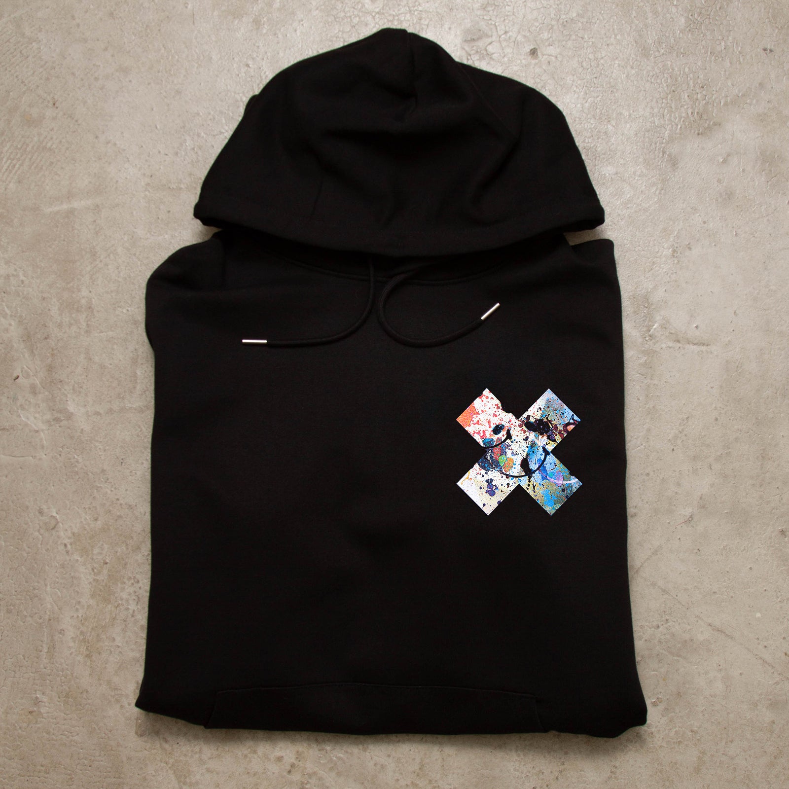 Crest Smiley 1 X Imprint - Pullover Hood - Black