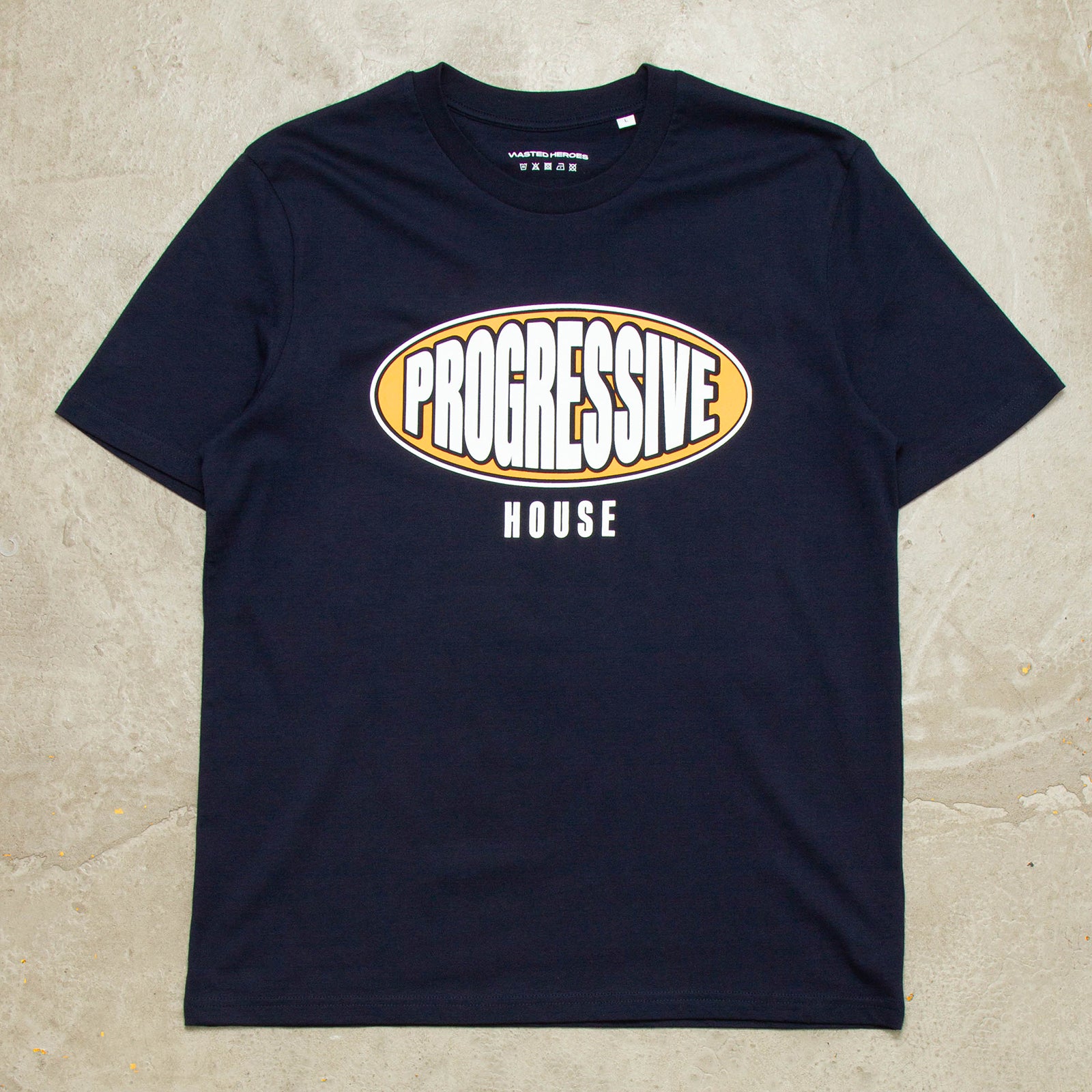 Progressive House Alliance Orange Front Print - Tshirt - Navy