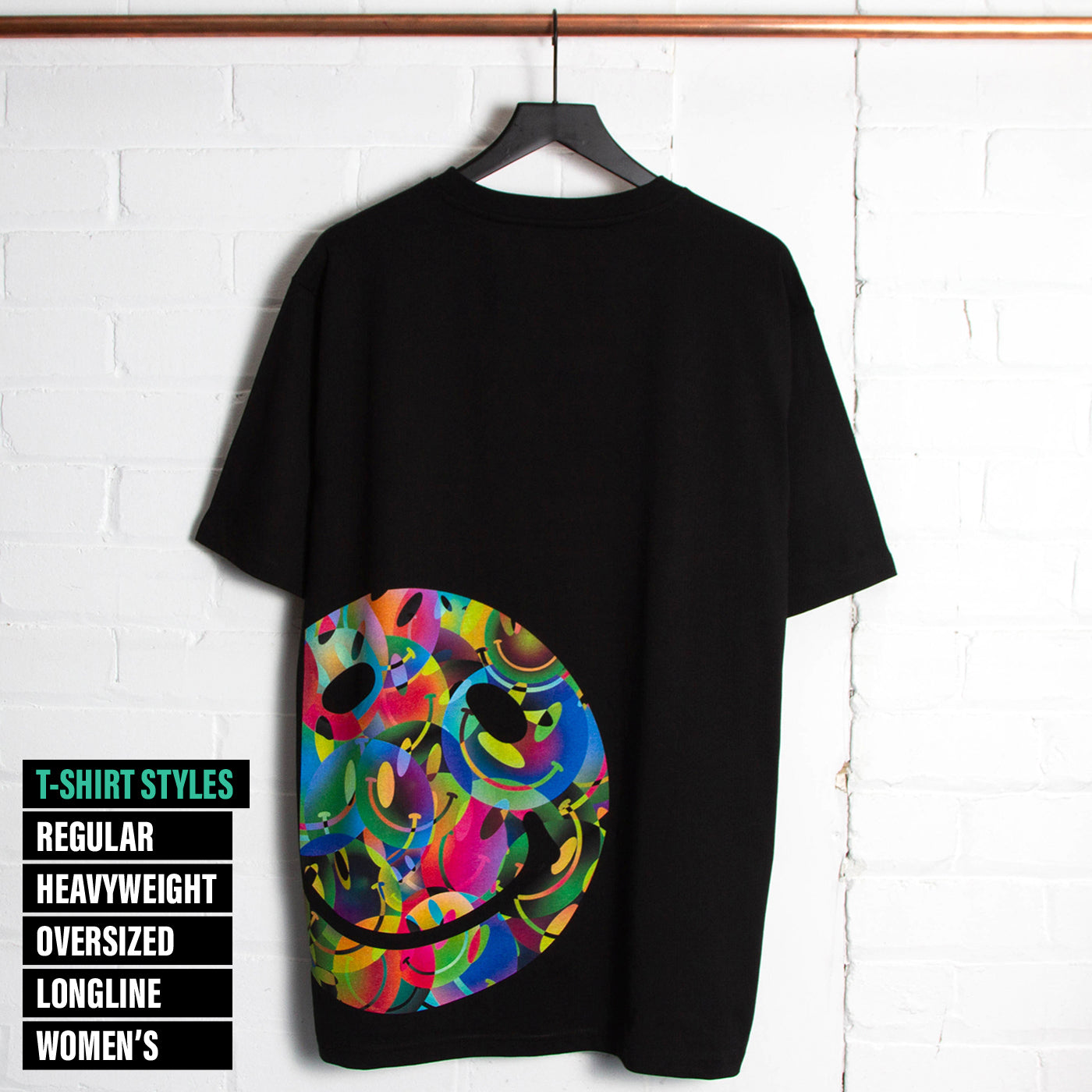 Side Smiley All The Smileys - Tshirt - Black