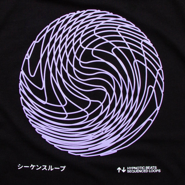 Purple Sequence Sphere Back Print - Tshirt - Black